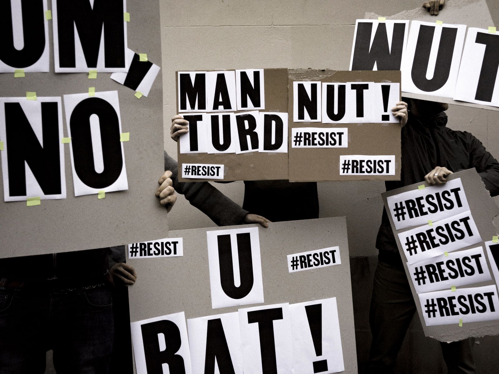 Trump Scrabble - Protest Signs - O Street